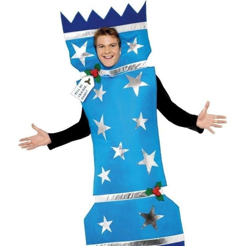 Christmas Cracker Costume Adult Blue Tabard Festive Fancy Dress