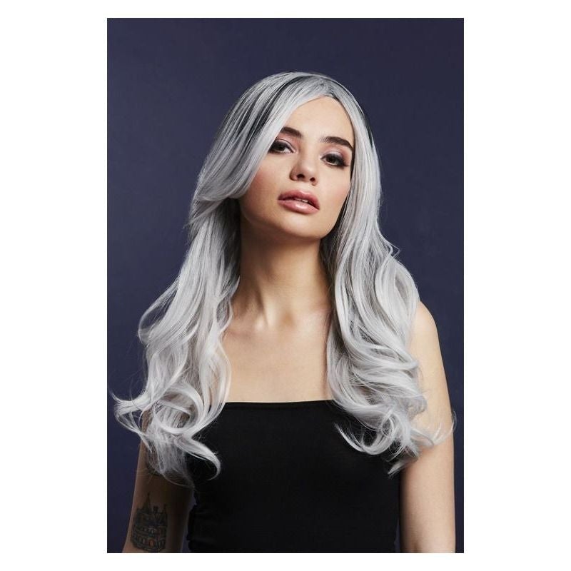 Fever Khloe Wig True Blend Ice Silver Long Wave Centre Parting 66cm